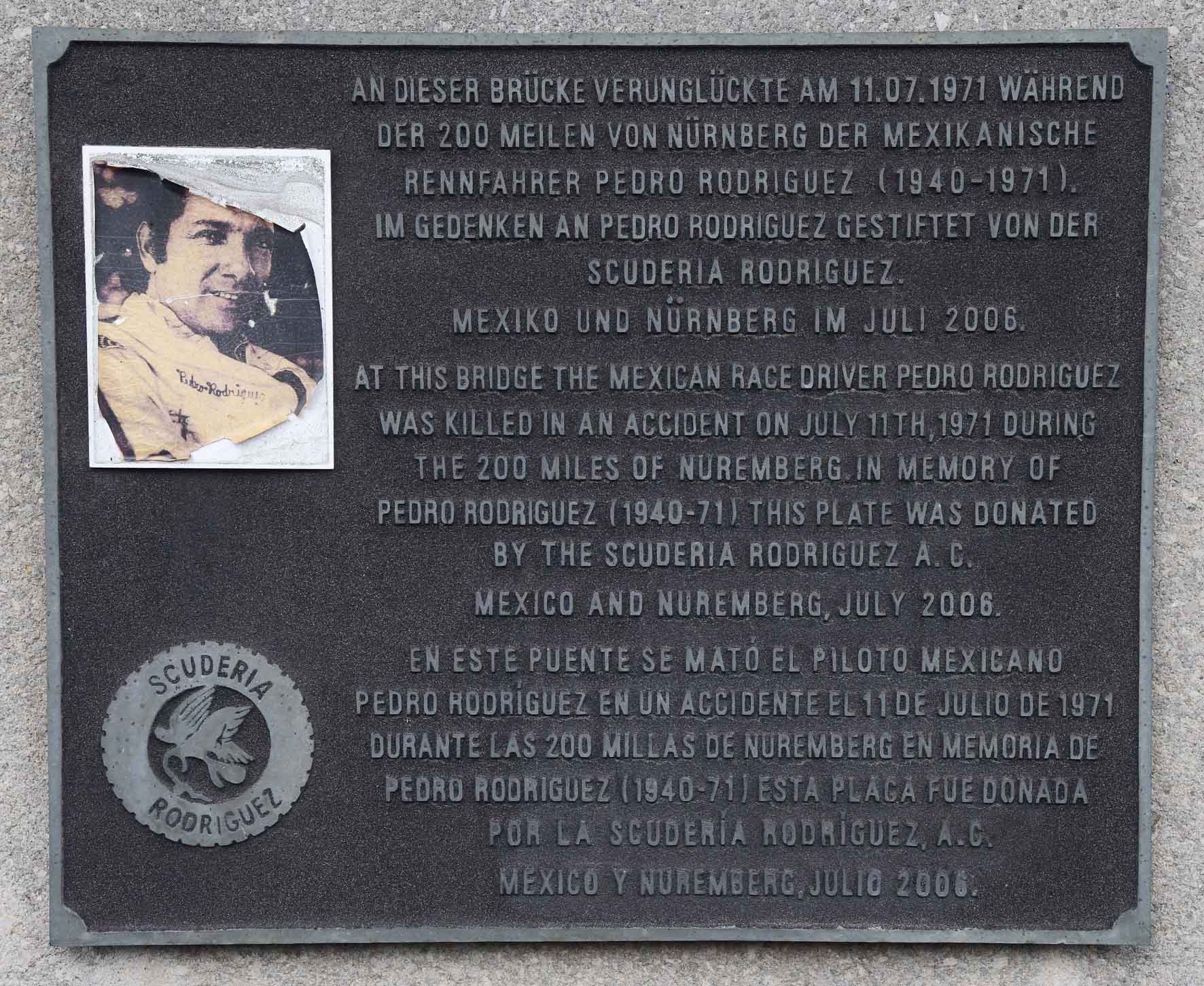 Norisring: Enthüllung des Straßenschilds „Pedro-Rodríguez-Brücke ...